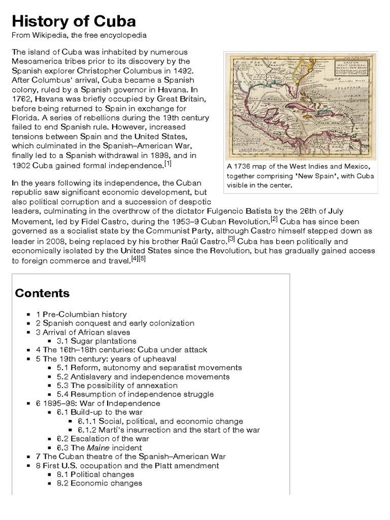 History of Cuba - Wikipedia, The Free Encyclopedia | PDF | Cuba ...
