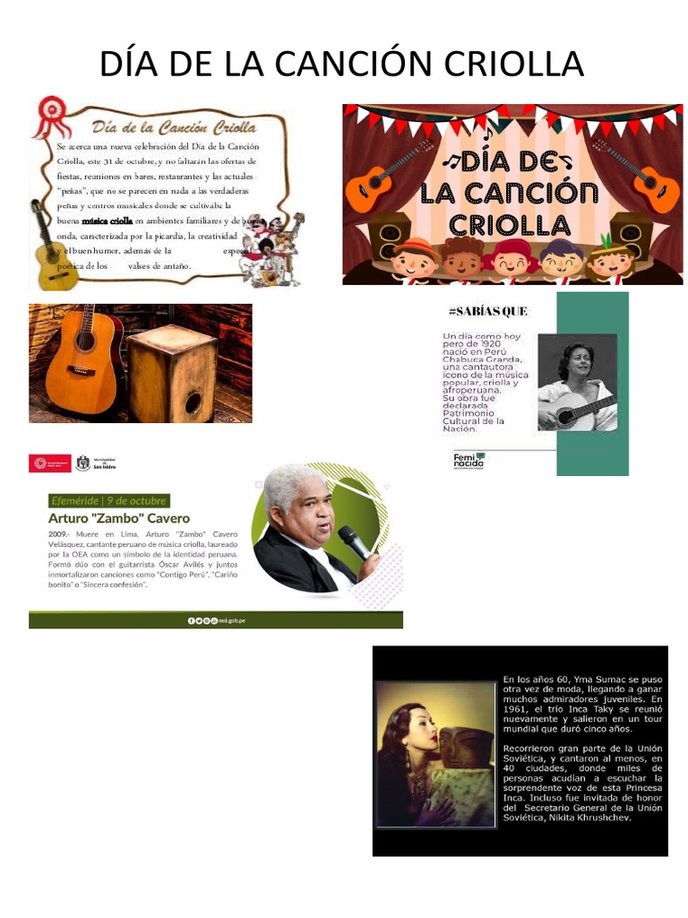 Celebración del Día de la Canción Criolla | PDF