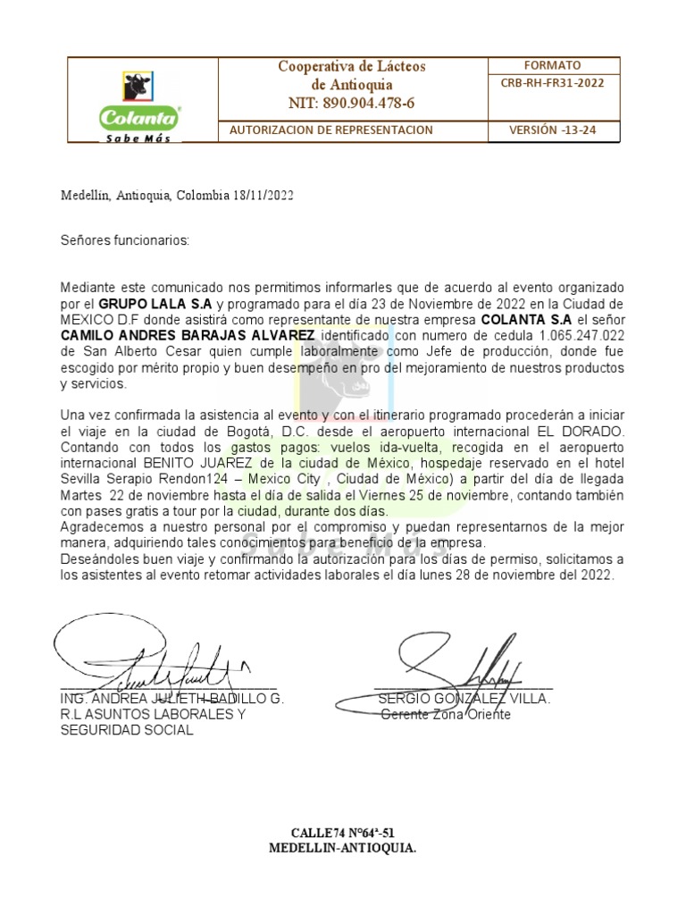 Certificado Laboral 10 MV | PDF | Negocios | Finanzas y dinero