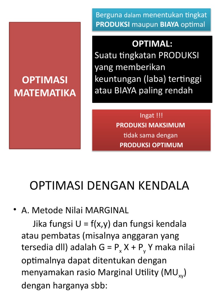 Optimasi Matematika Produksi dan Biaya | PDF