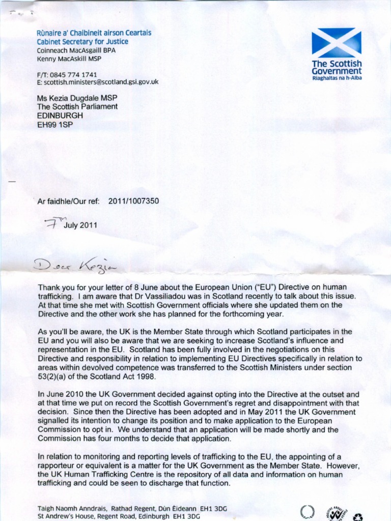 Scotland's Response to EU Human Trafficking Directive | PDF | Scotland ...