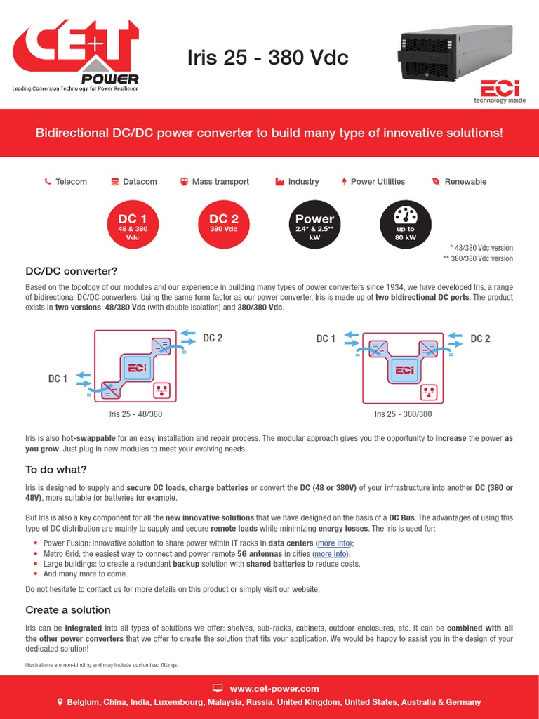 CET - DC-DC Converter - Datasheet - Iris 25 - 380 VDC - EN - v1.4 | PDF | Electrical Engineering ...