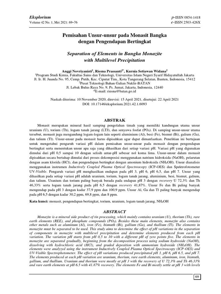 Monasit 2 | PDF | Sains & Matematika