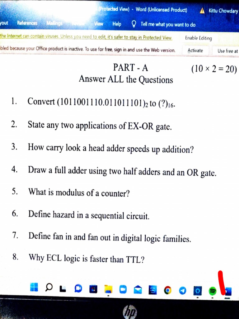 Dlc Previous Questions Papers | PDF | Logic Gate | Electrical Engineering