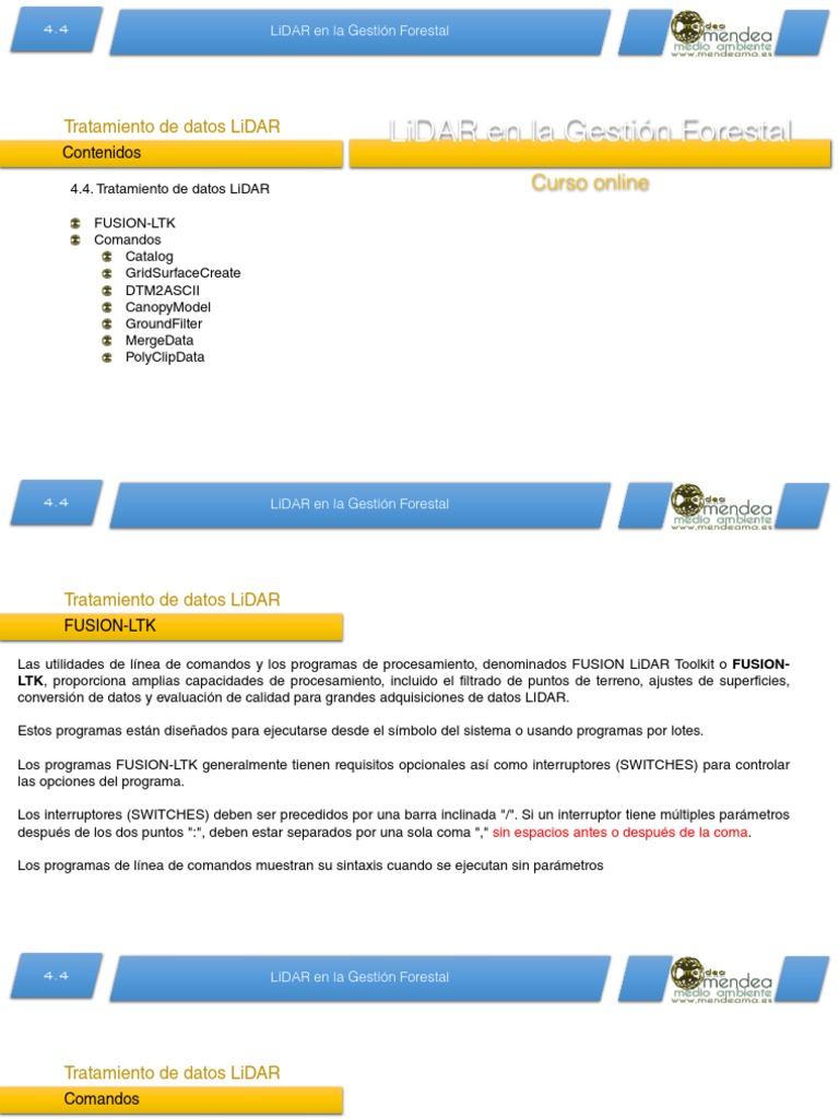 LiDAR - GF - 4.4.tratamiento de Datos LiDAR | Descargar gratis PDF ...
