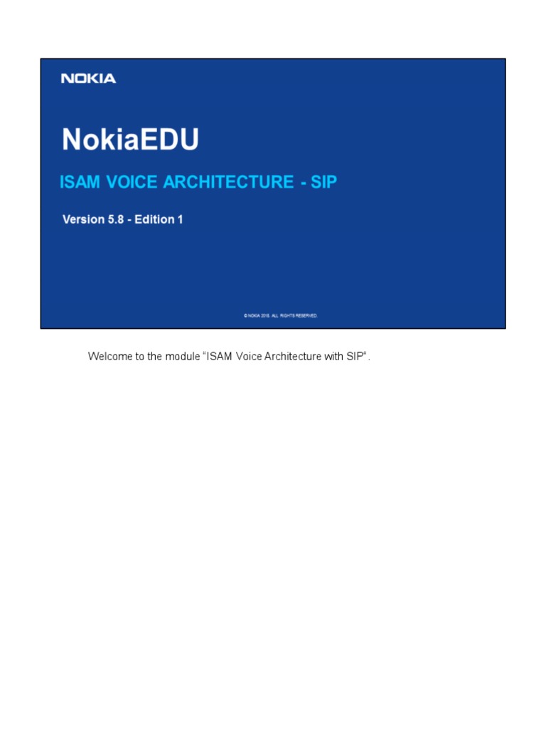 ISAM Voice Architecture with SIP Overview | PDF | Ip Multimedia ...