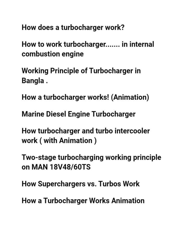 How Does A Turbocharger Work | PDF