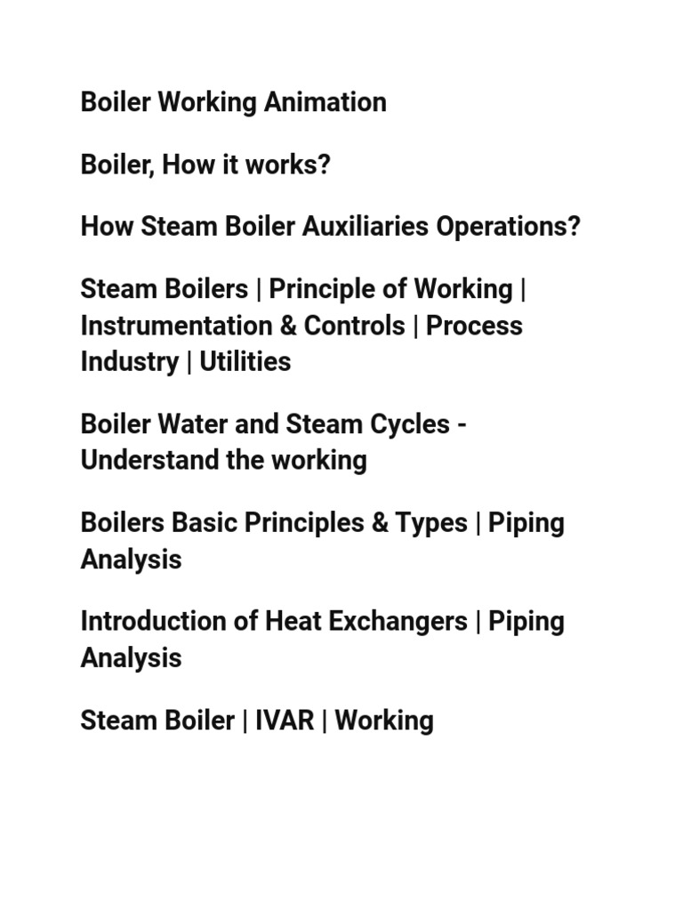 Boiler Working Animation | PDF
