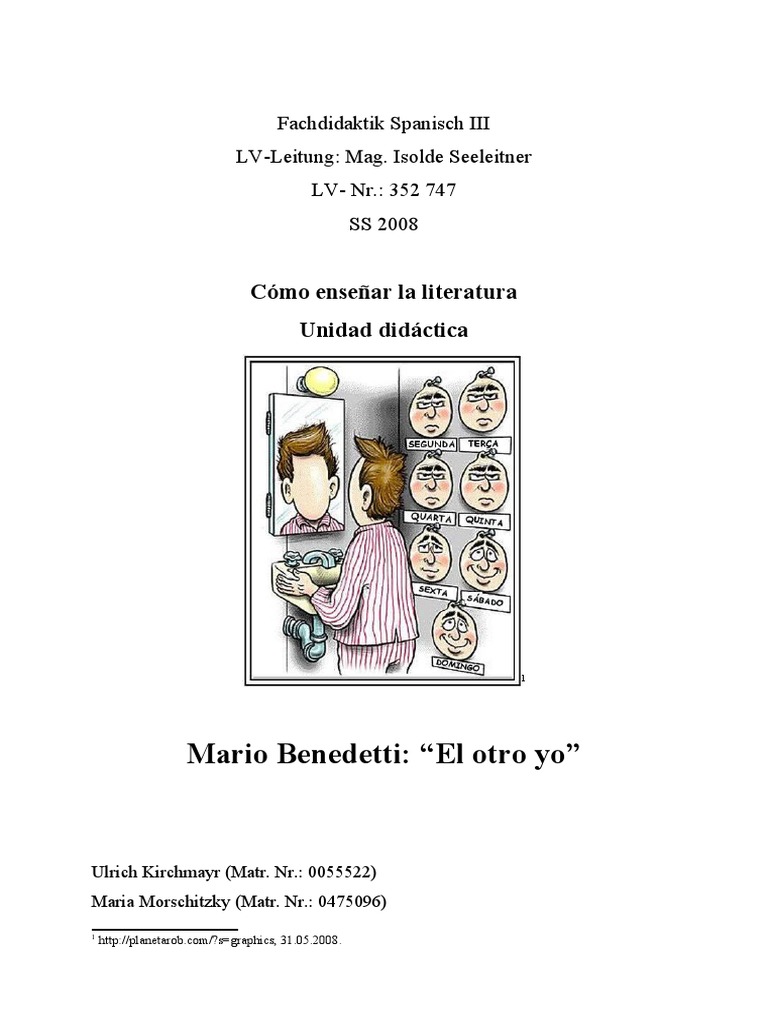 Mario Benedetti: "El Otro Yo": Cómo Enseñar La Literatura Unidad ...