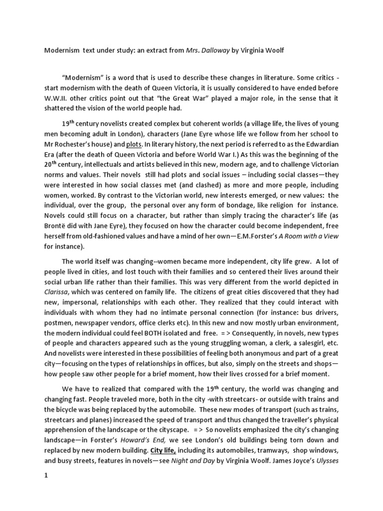 Modernism Woolf | PDF | Virginia Woolf
