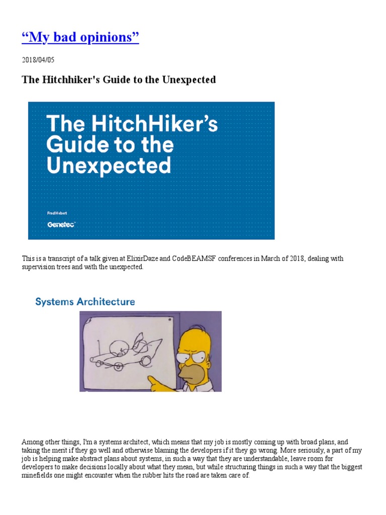 The Hitchhiker's Guide To The Unexpected | Download Free PDF | Computing | Systems Engineering