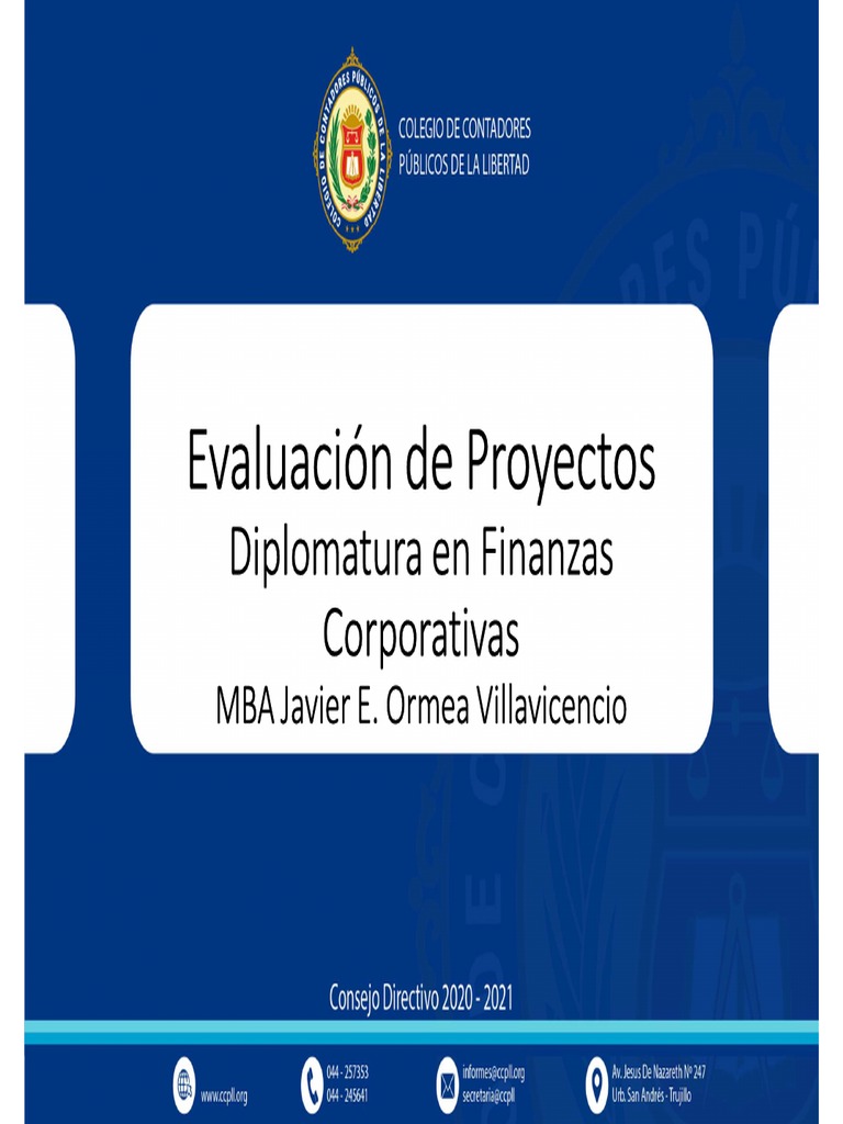 002 - Evaluación Proyectos - Final | PDF | Flujo de caja descontado | Business