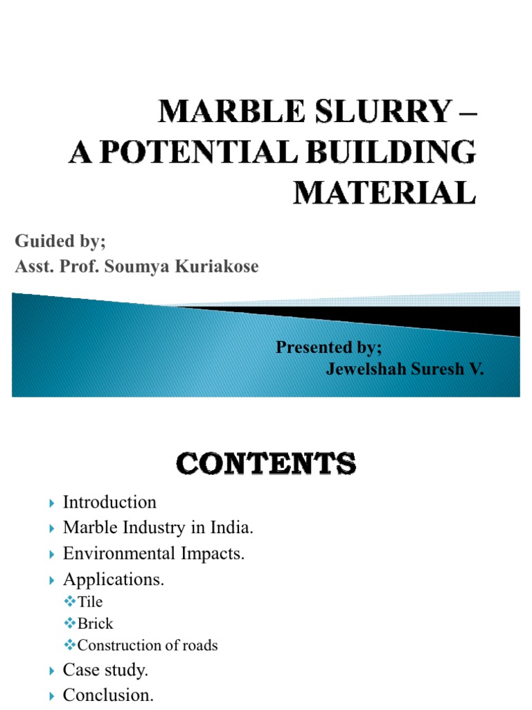 Marble Slurry | PDF | Powder (Substance) | Soil