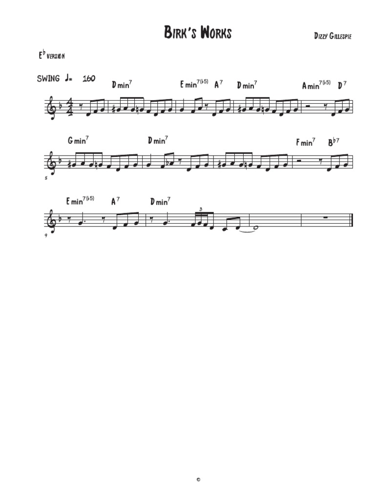 Birk - S Works Eb Version - SCORE | PDF