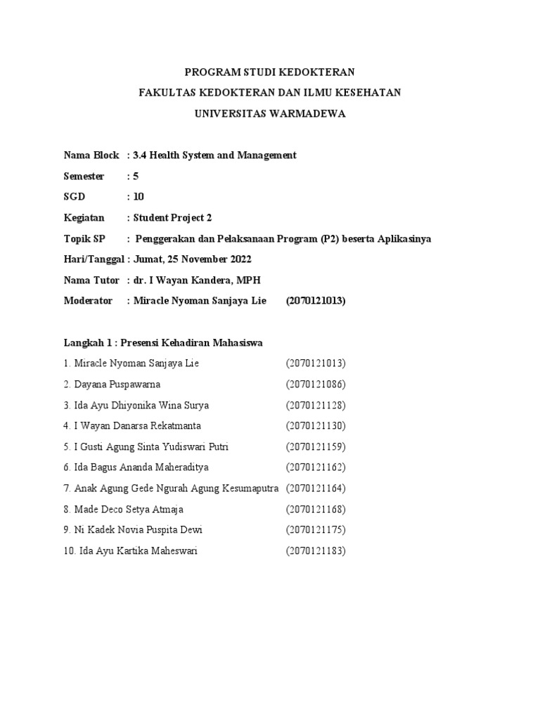 Laporan SP 2 - SGD 10 | PDF