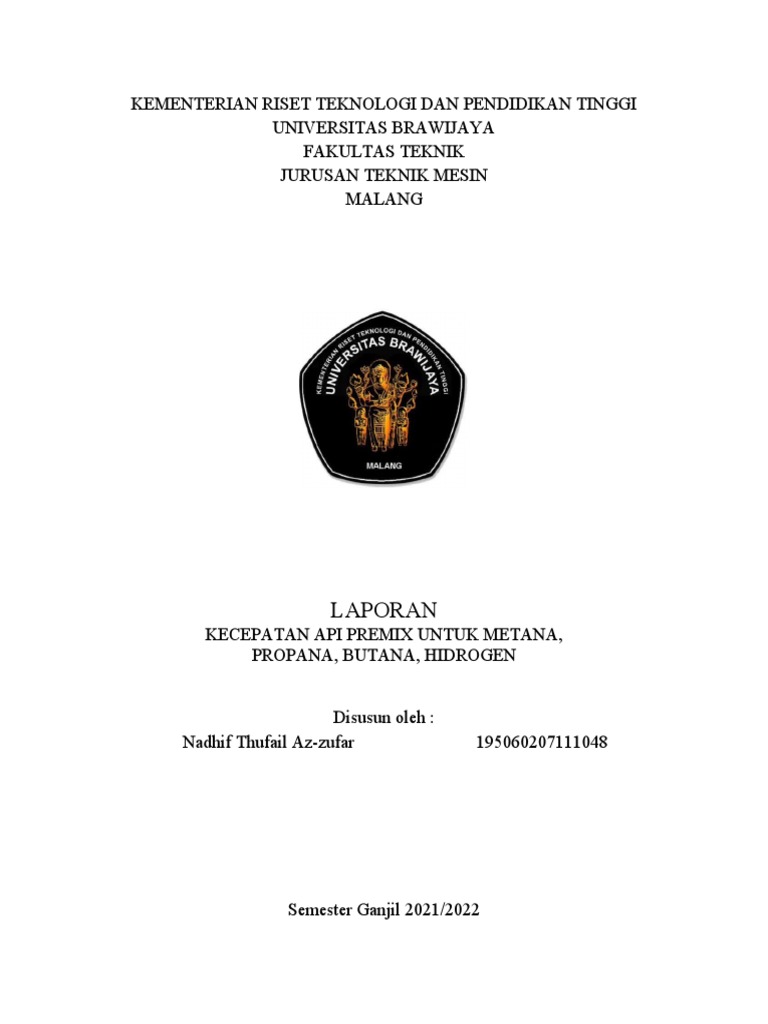 Laporan Kecepatan Pembakaran - Teknologi Pembakaran PDF | PDF