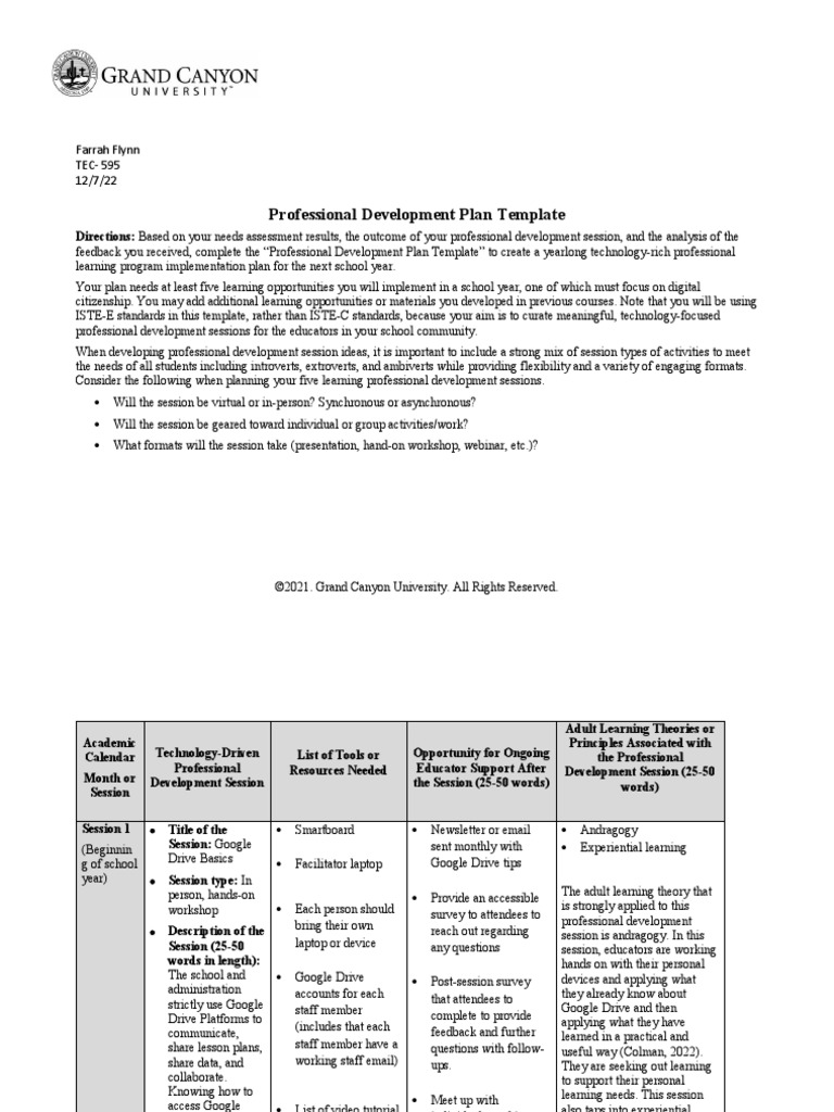 Professional Development Plan | PDF