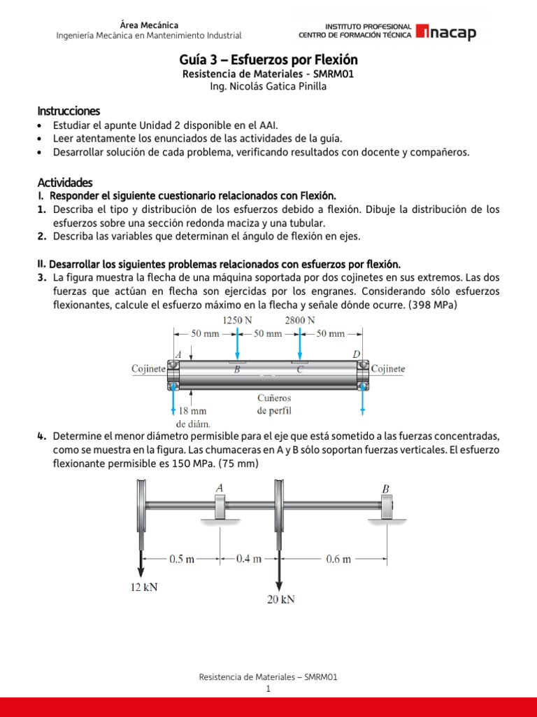 Guía 3 | PDF | Resistencia de materiales | Doblar