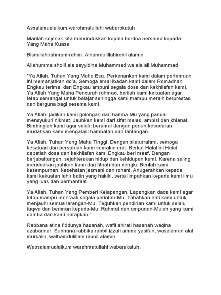 Doa Halal Bihalal | PDF