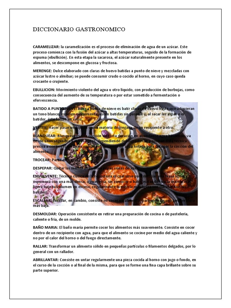Diccionario Gastronomico | PDF | Fritura | Cocinando