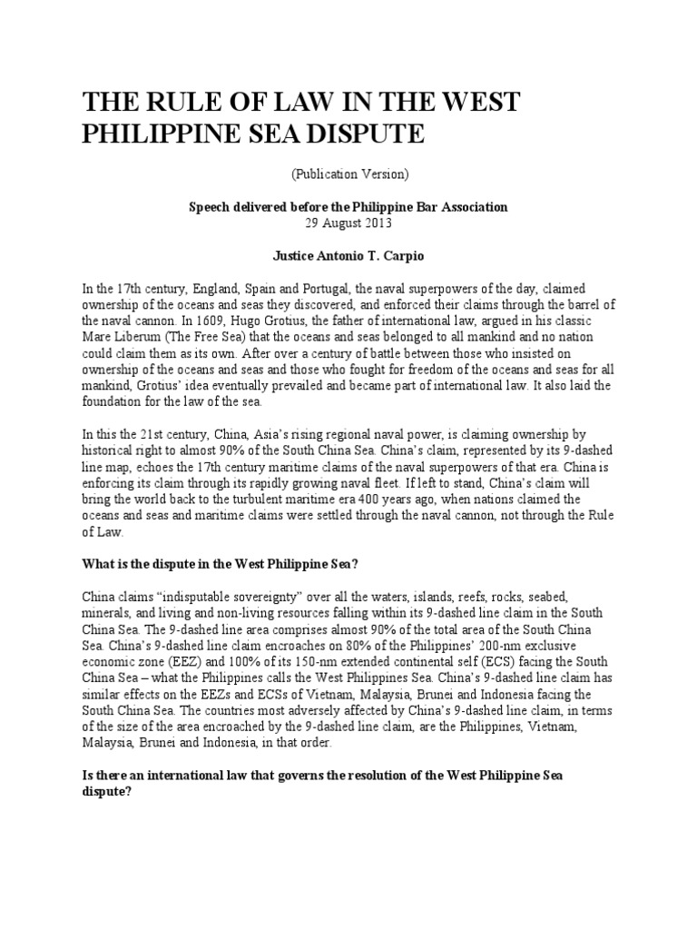 The Rule Of Law In The West Philippine Sea Dispute Download Free Pdf