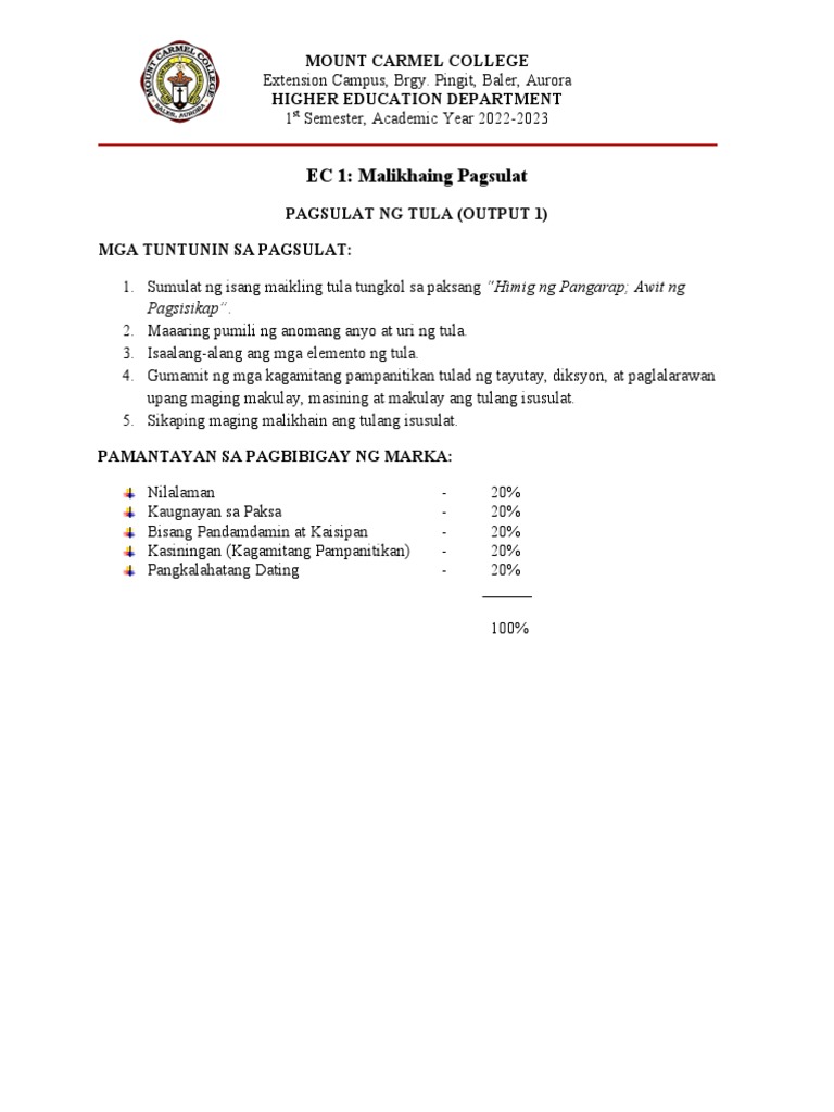 Pagsulat NG Tula | PDF