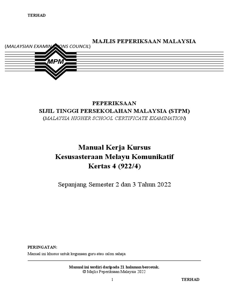 Manual Kerja Kursus KMK | PDF