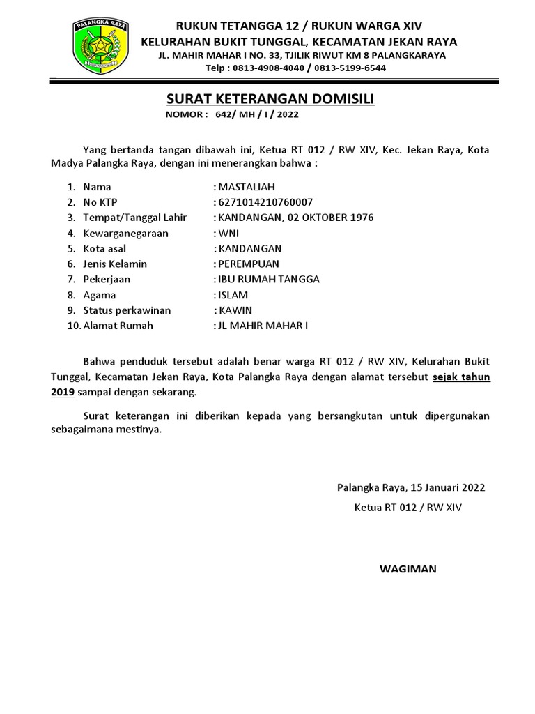 Surat Domisili | PDF