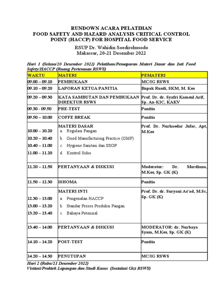 Edit Rundown Acara Pelatihan | PDF