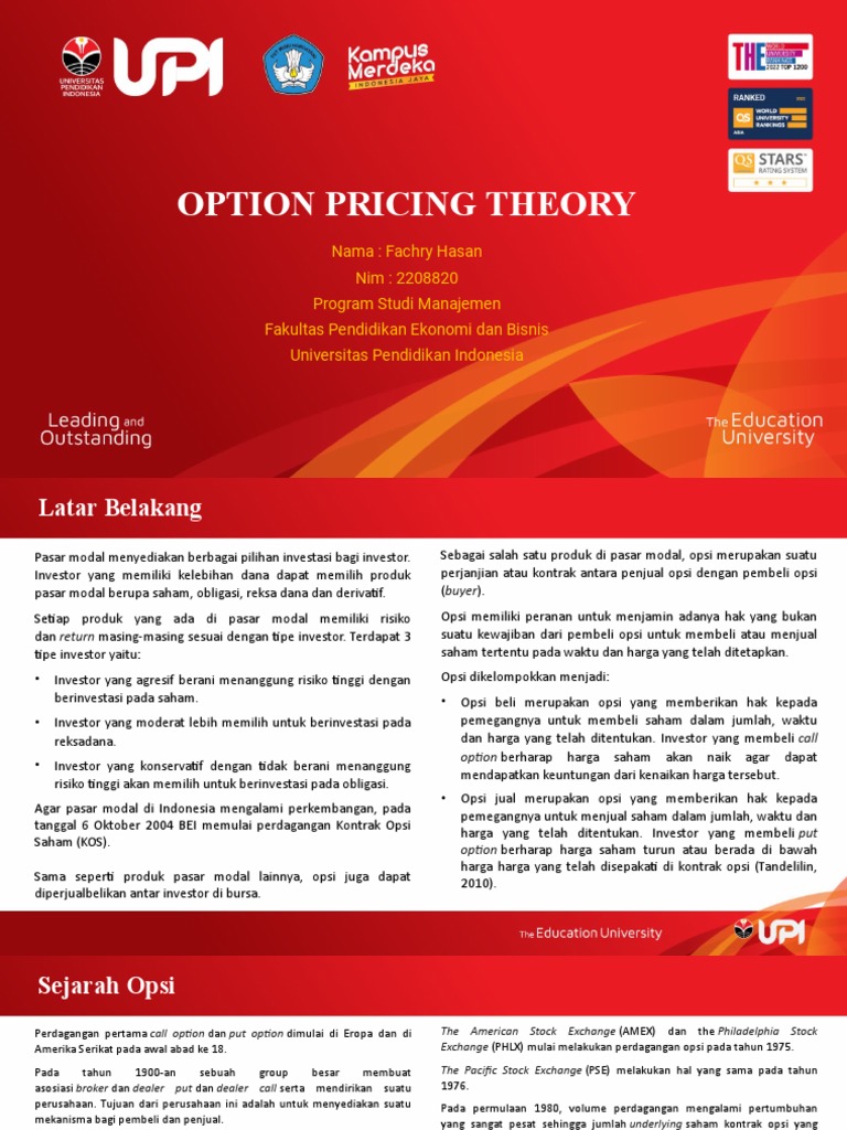 Option Pricing Theory | PDF