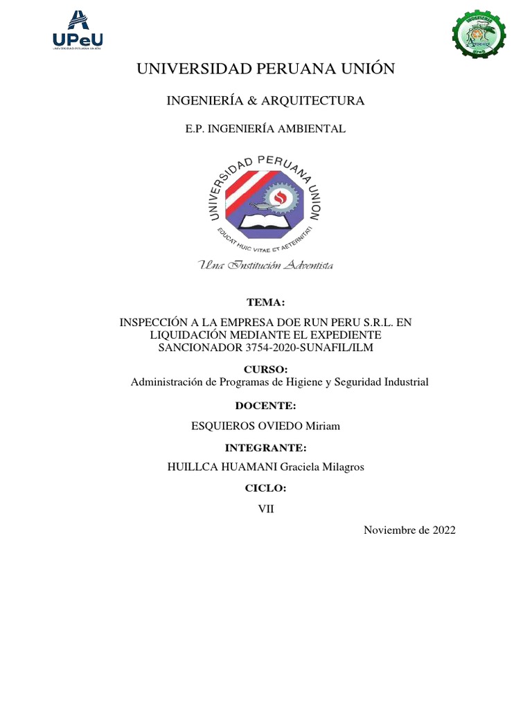 Inspección A La Empresa DOE RUN | PDF | Apelación