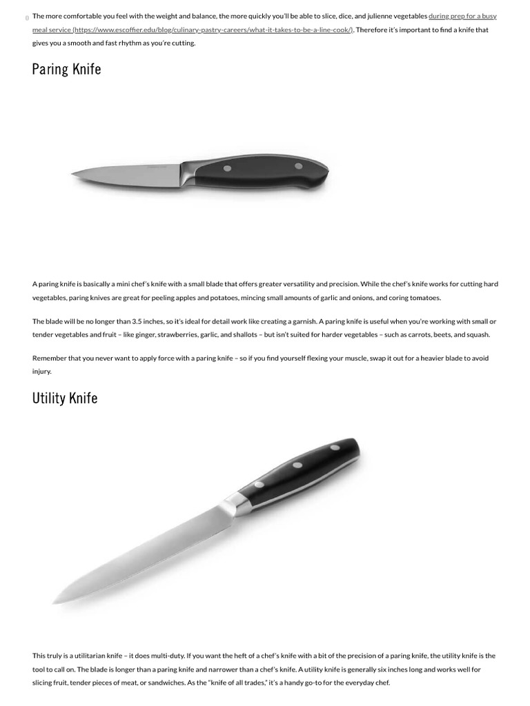 Essential Kitchen Knives Guide | PDF