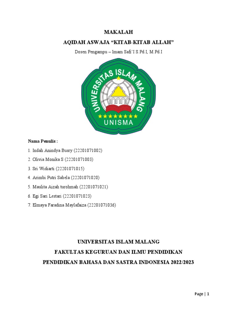 Makalah Aqidah Aswaja Kel.1 | PDF