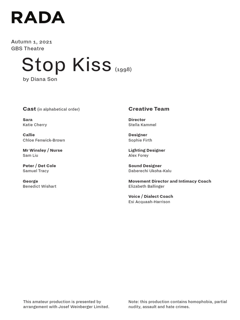 Stop - Kiss Scene | PDF | Theatre | Performing Arts