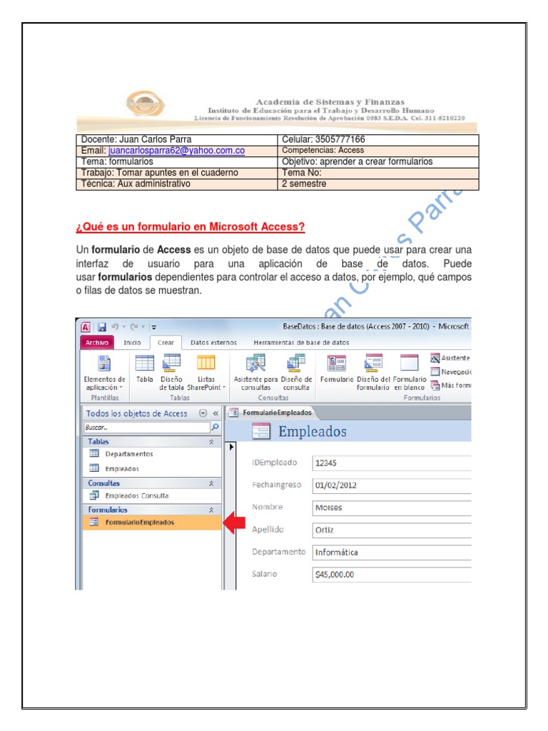 Consultas y Formularios Access Tema 4 | PDF | Bases de datos | Ciencias de la Computación