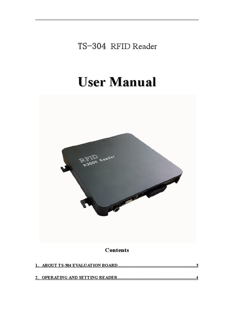 TS-304 RFID Reader User Manual | PDF | Radio Frequency Identification | Internet Protocol Suite
