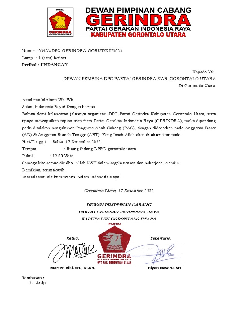 Surat Undangan DPC PDF | PDF