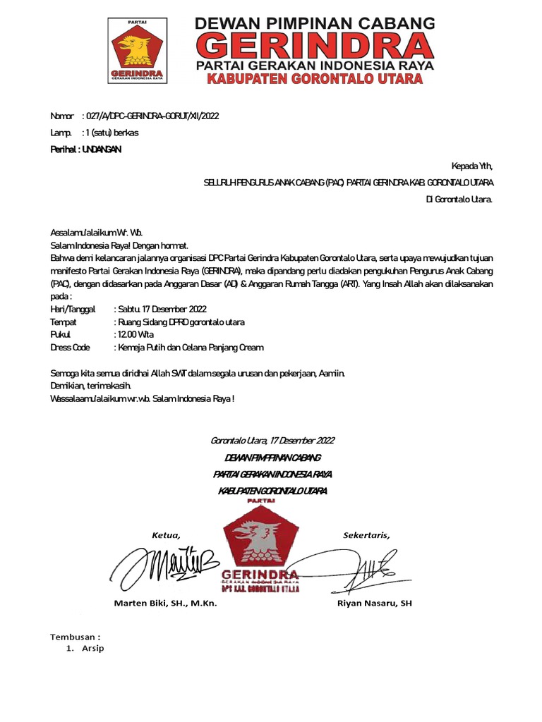 Surat Undangan Pac | PDF