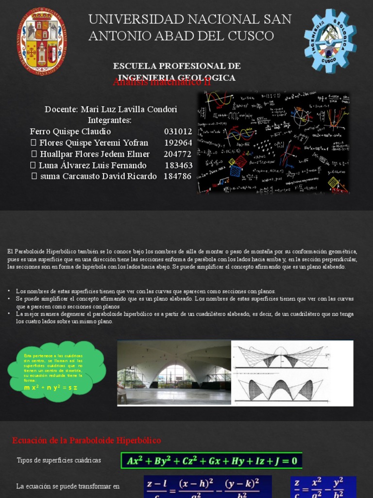 Paraboloide Hiperbolico | Descargar gratis PDF | Objetos matemáticos ...