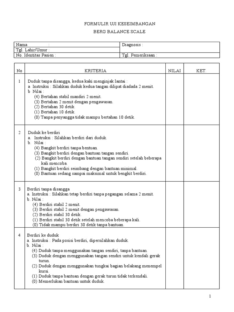 Form Keseimbangan BBS | PDF