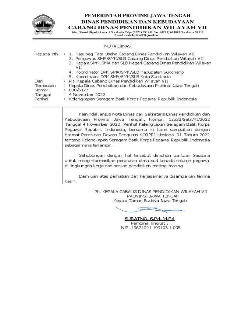 Nodin Kelengkapan Batik Korpri | PDF