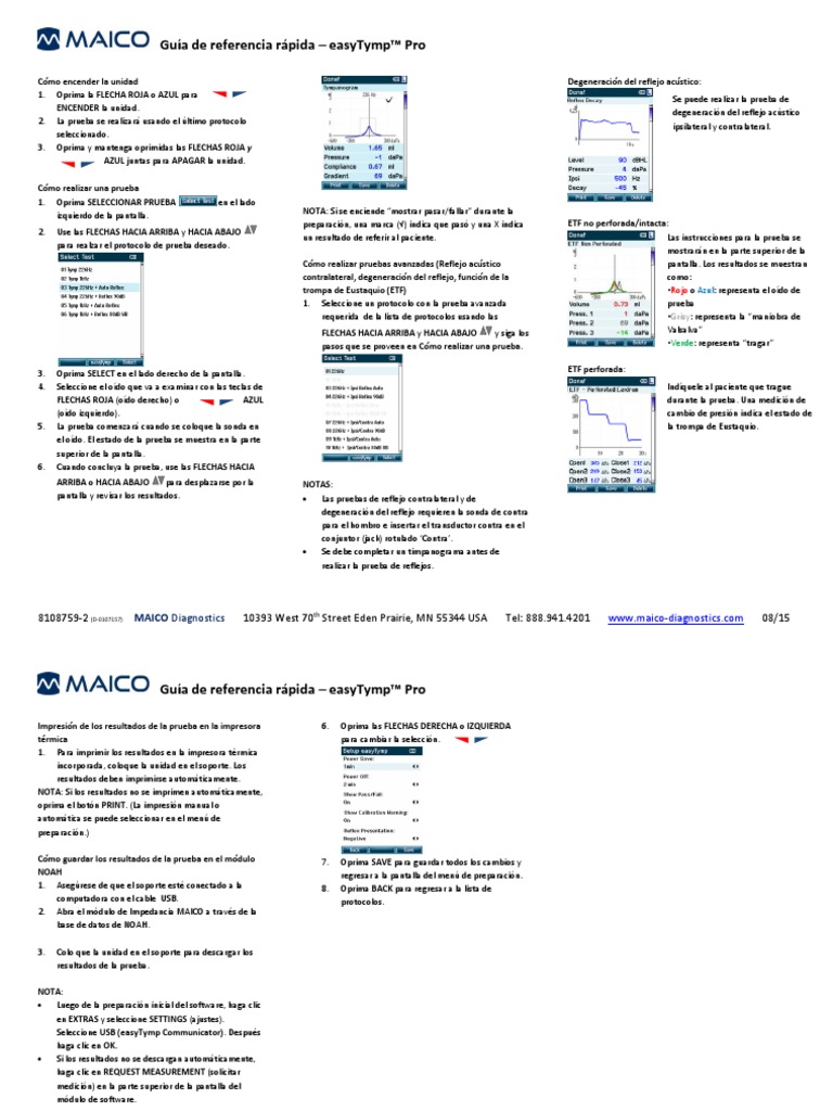MAICO Easytymp Guia Rapida | PDF | Informática | Ingeniería Informática