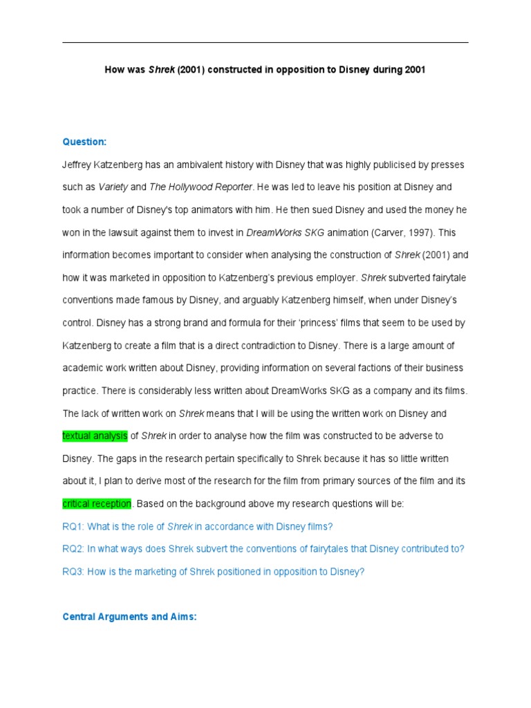 Research Proposal | PDF | Fairy Tales | The Walt Disney Company