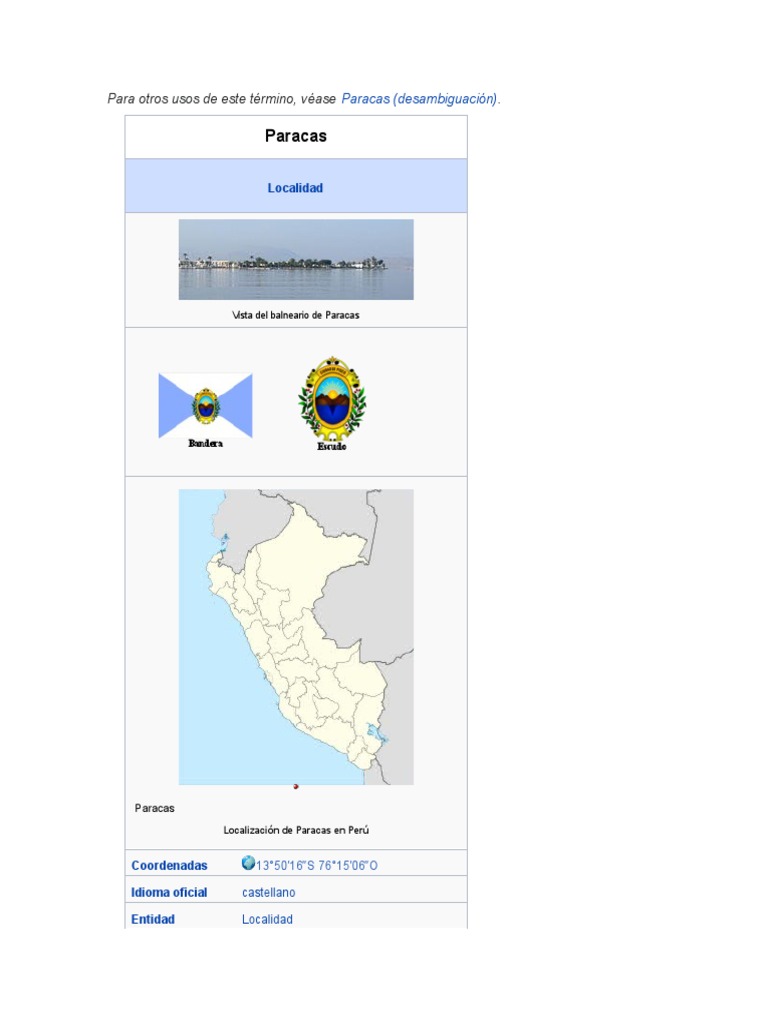 Ubicación y características de Paracas | PDF