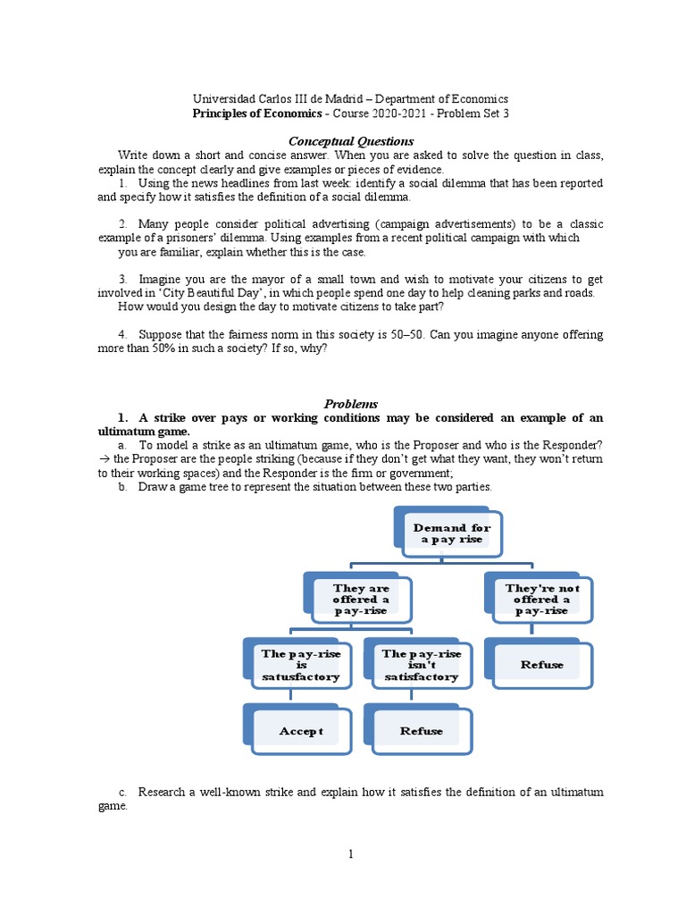 Universidad Carlos III de Madrid – Principles of Economics - Problem Set 3 | PDF | Mathematical ...