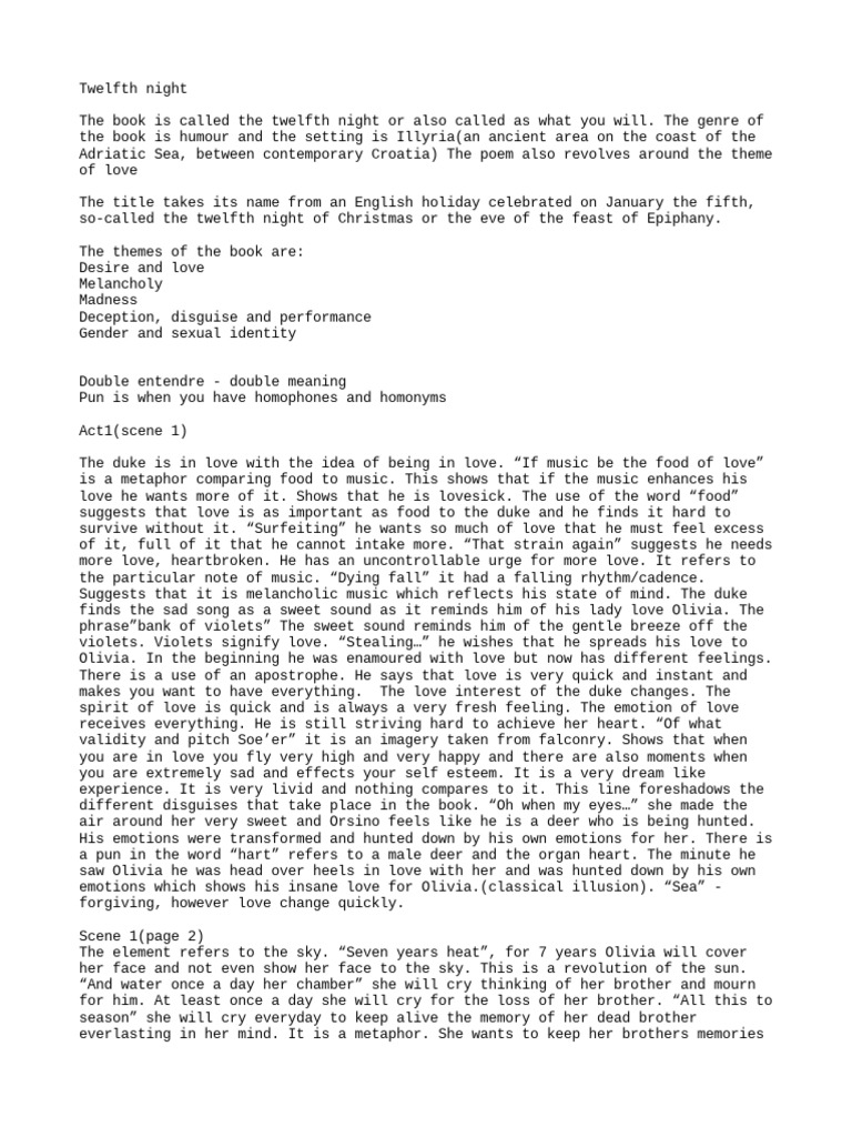 Twelfth Night Act 3-4 | PDF | Twelfth Night