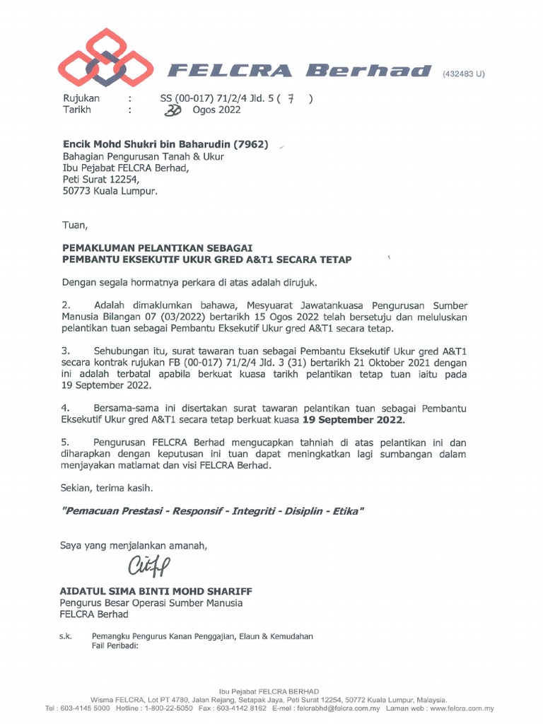 Surat Perlantikan | PDF