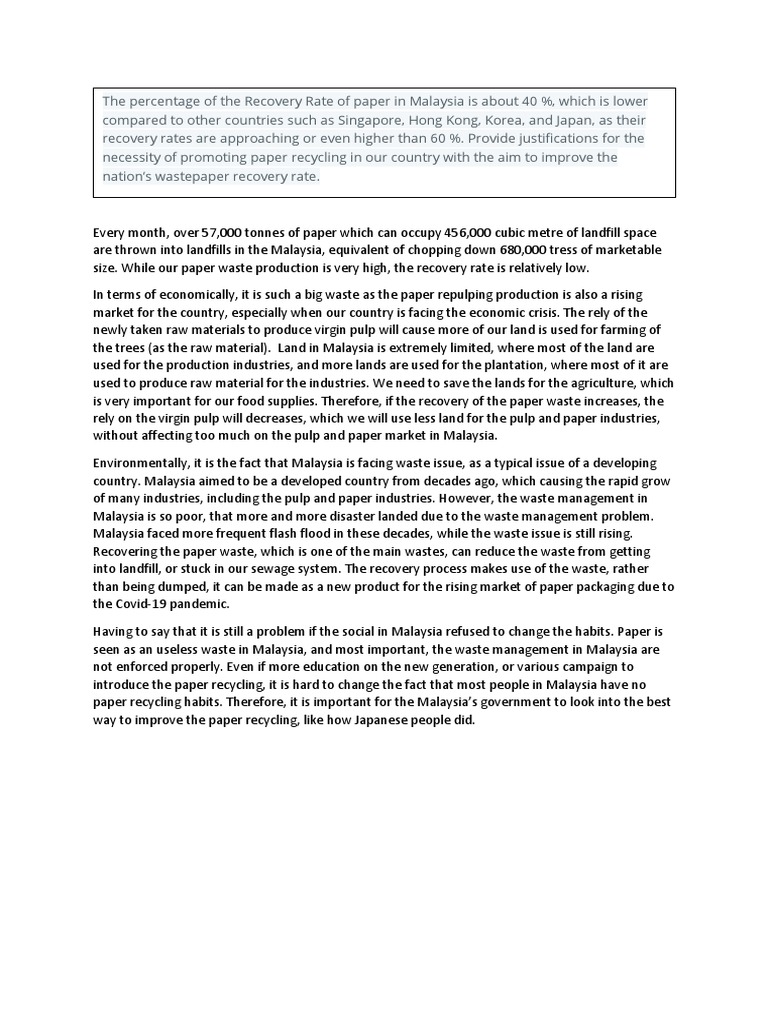 Assignment Question 2 | PDF | Waste | Recycling