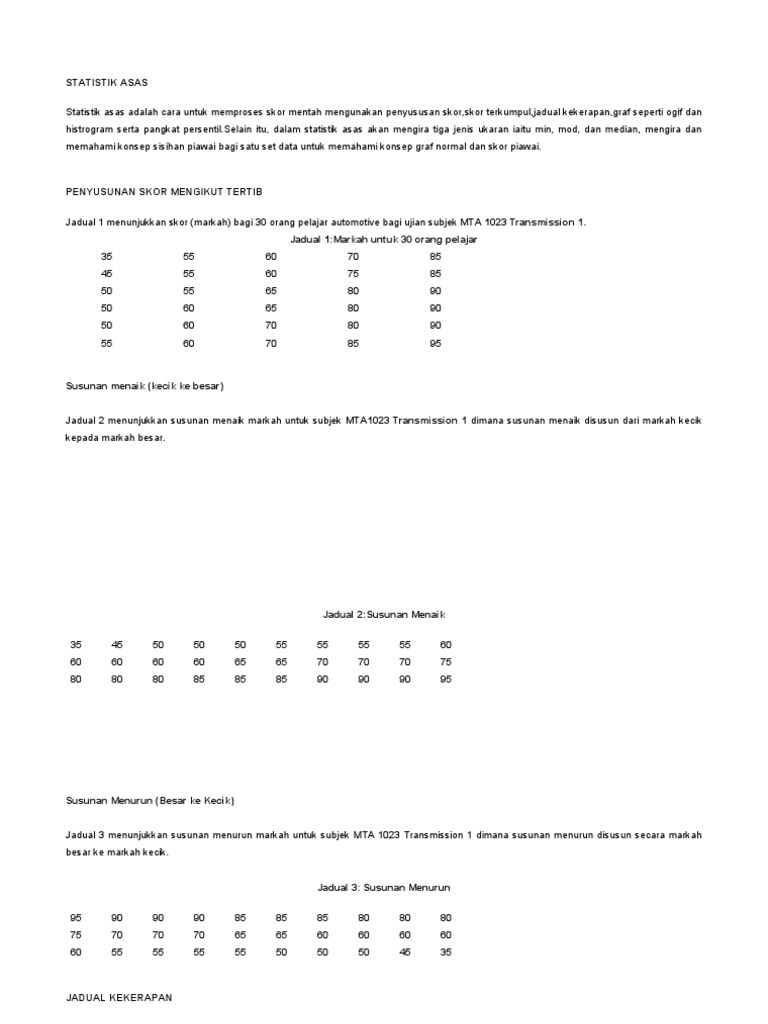 Statistik Asas | PDF