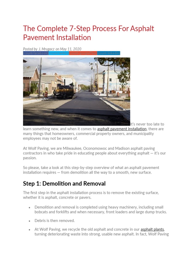 Asphalt Installation: 7 Essential Steps | PDF | Road Surface ...